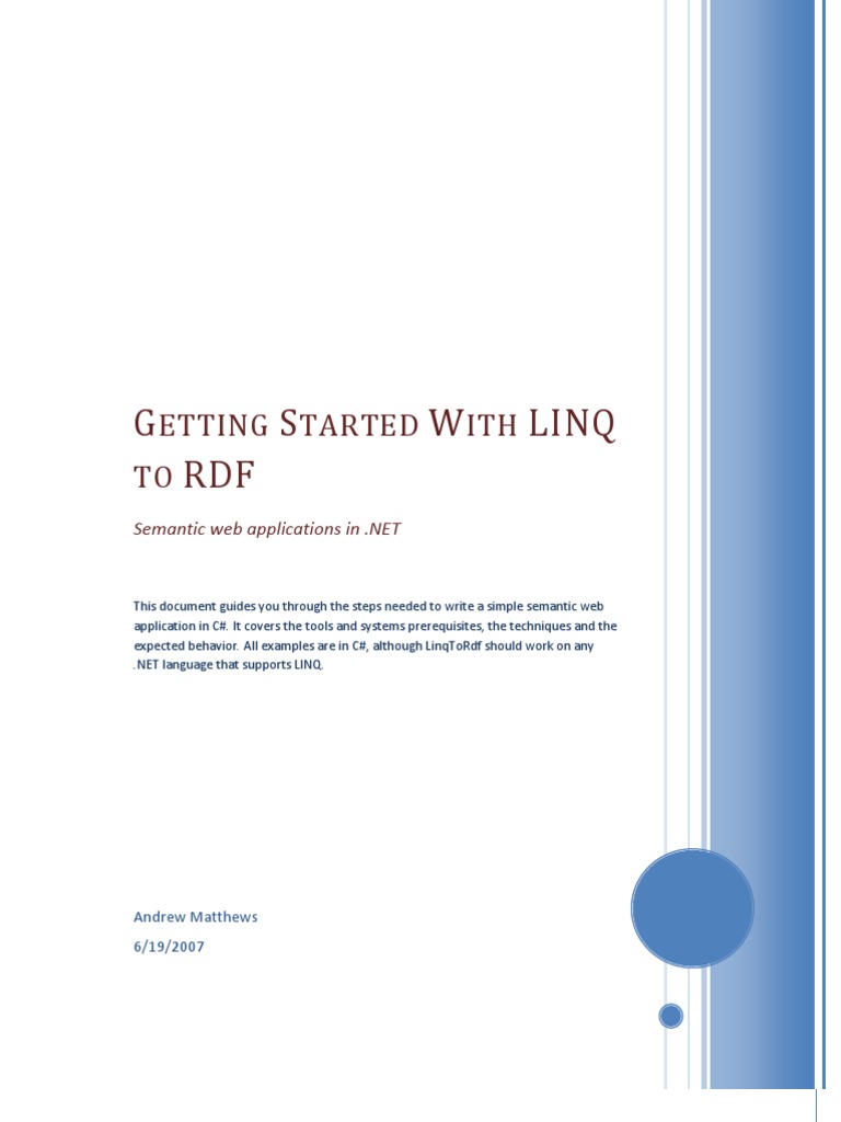 Getting Started With LINQ To RDF | PDF | Resource Description Framework ...