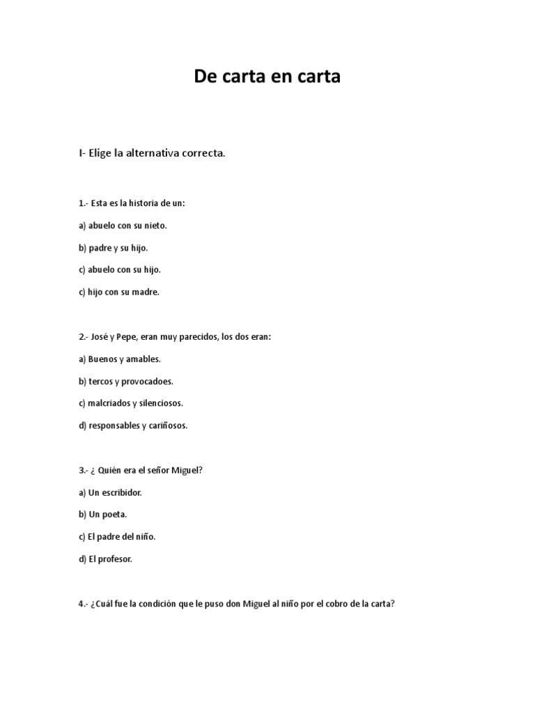 Prueba De carta en carta