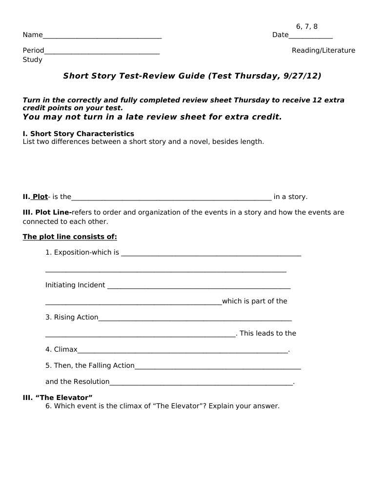 Short Story Test Review 678 | PDF | Business