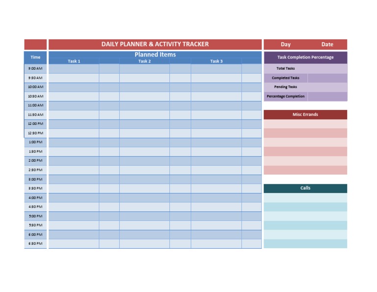 Daily Planning Sheet 1 | PDF