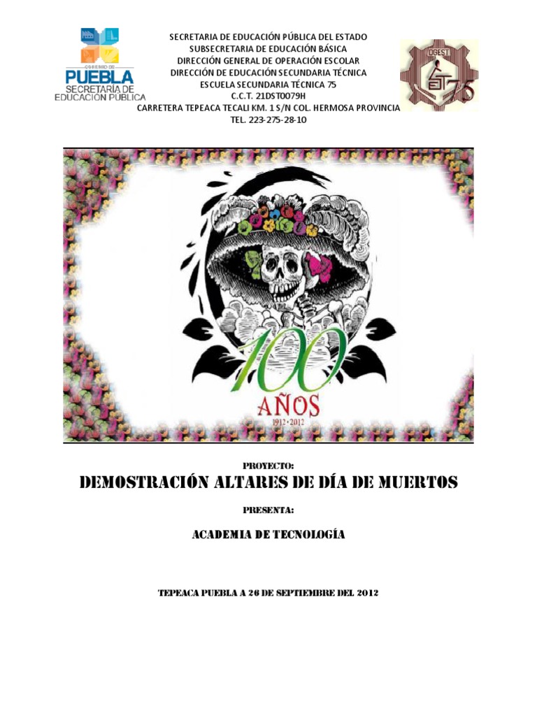Proyecto Escolar Altar Dia De Los Muertos