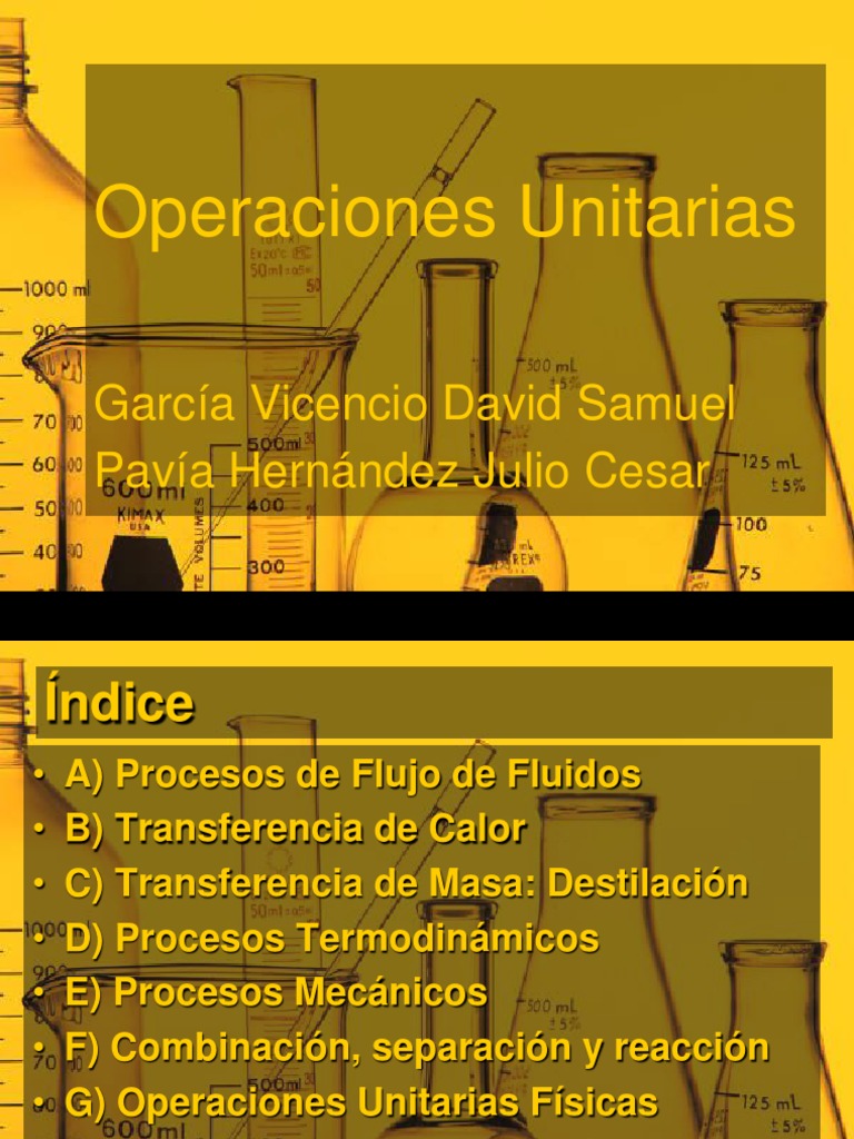 Operaciones Unitarias | PDF | Calor | Termodinámica