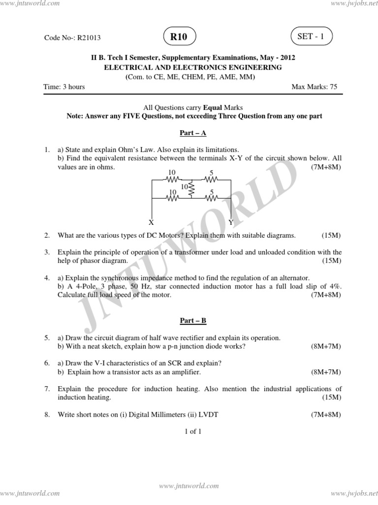 Engineering Exam Papers 2012 | PDF | Transformer | Rectifier