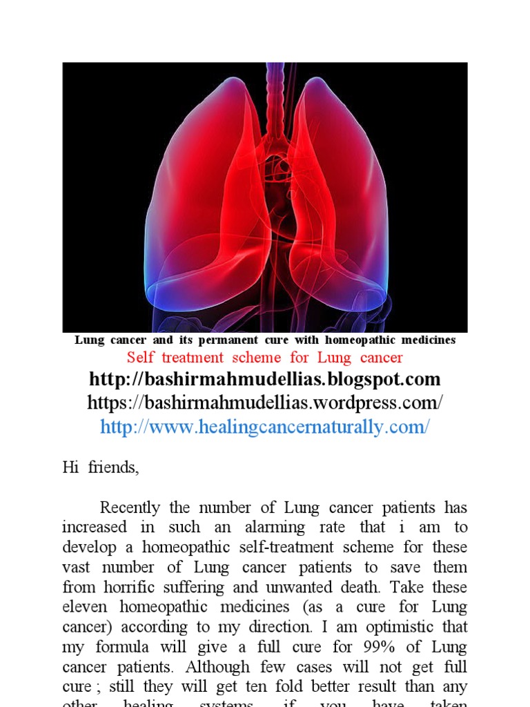 Lung Cancer and Its Homeopathic Self Treatment Scheme - Bashir Mahmud Ellias | PDF | Homeopathy ...