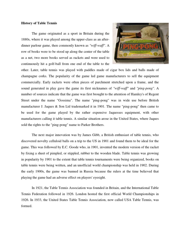 History of Table Tennis | Unduh gratis PDF | Table Tennis | Games Of ... History of Table Tennis | Unduh gratis PDF | Table Tennis | Games Of ...