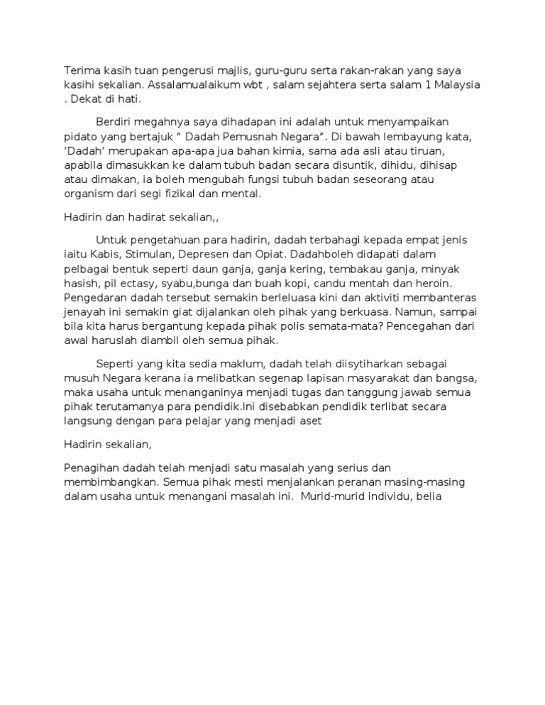 Dadah Musuh Negara | PDF