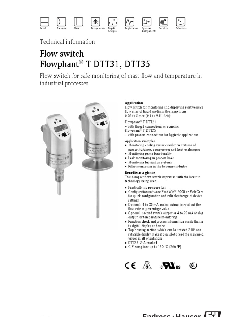 Flow Switch With 4-20 Ma Output | Download Free PDF | Power Supply | Switch