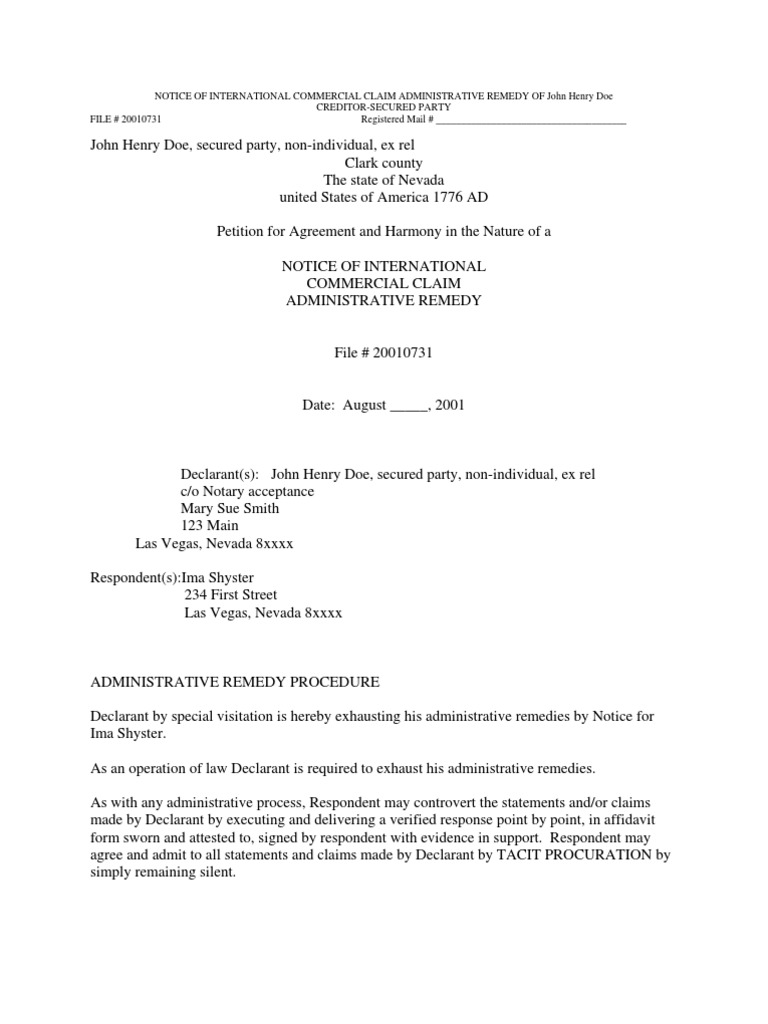 Administrative Claim Notice and Remedy | PDF | Uniform Commercial Code ...