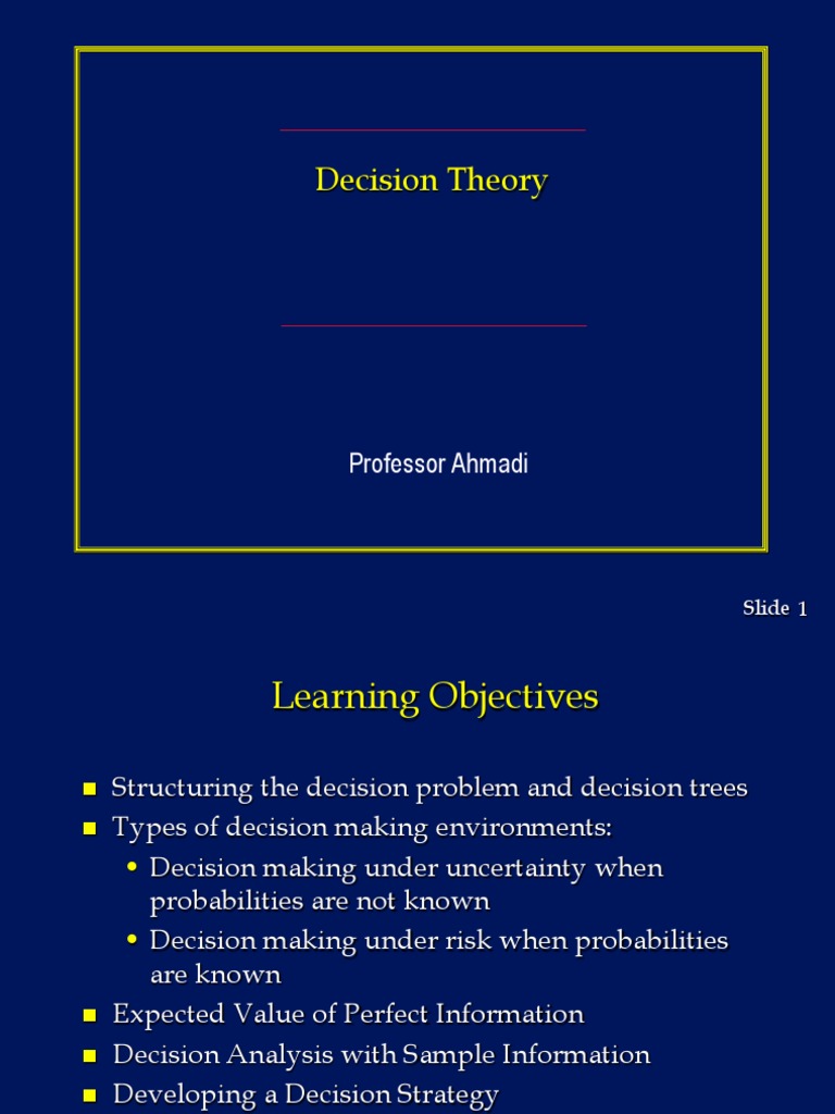 Decision Tree | PDF | Expected Value | Probability