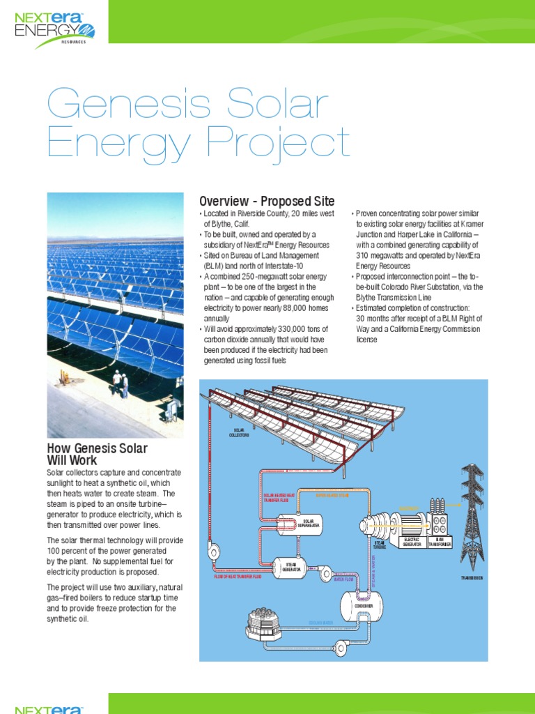 Harnessing the Sun: An Overview of the Proposed Genesis Solar Energy ...