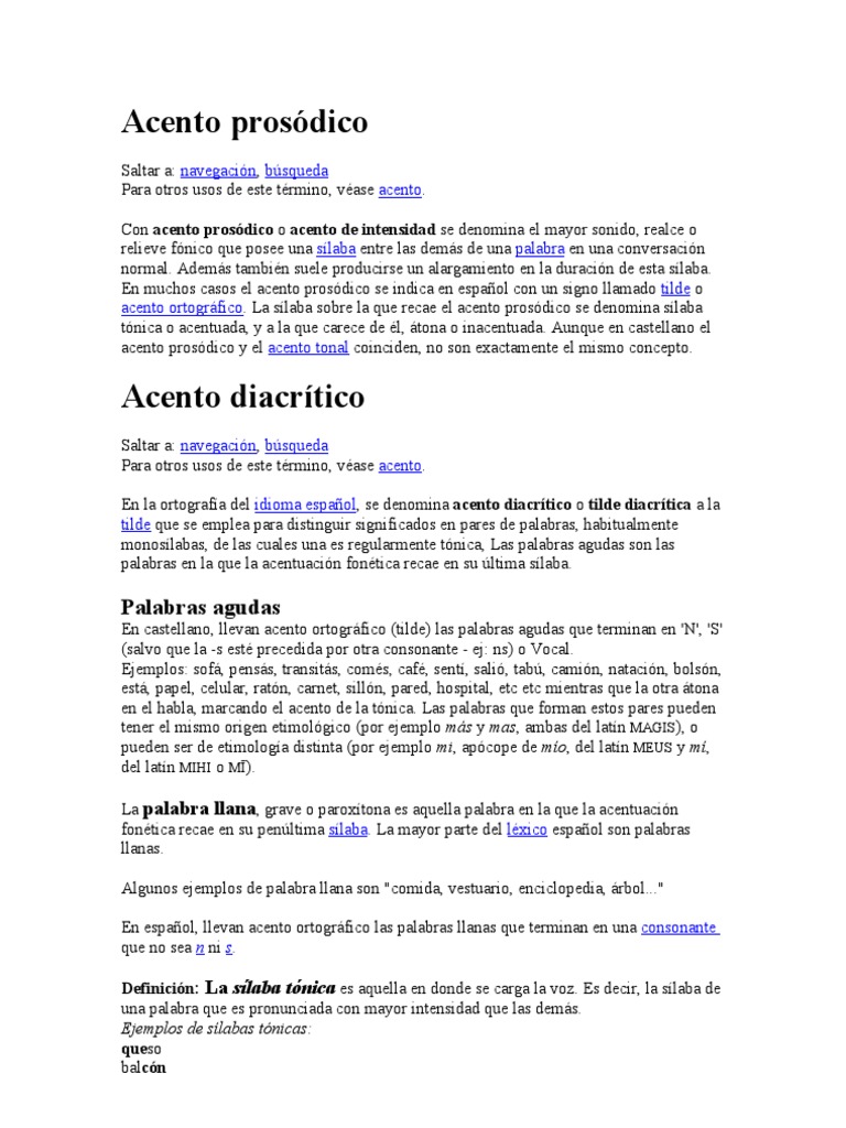 Acento prosódico | Palabra | Los símbolos
