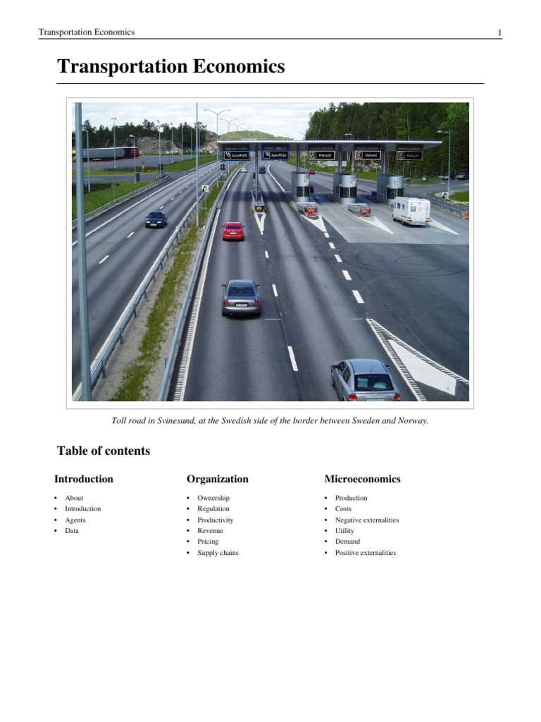 Transportation Economics | PDF