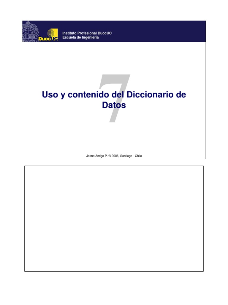 Diccionario de Datos | PDF | SQL | Bases de datos