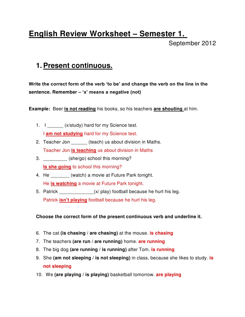 English Review Sem1 Final Answers | PDF | Actor | Clothing