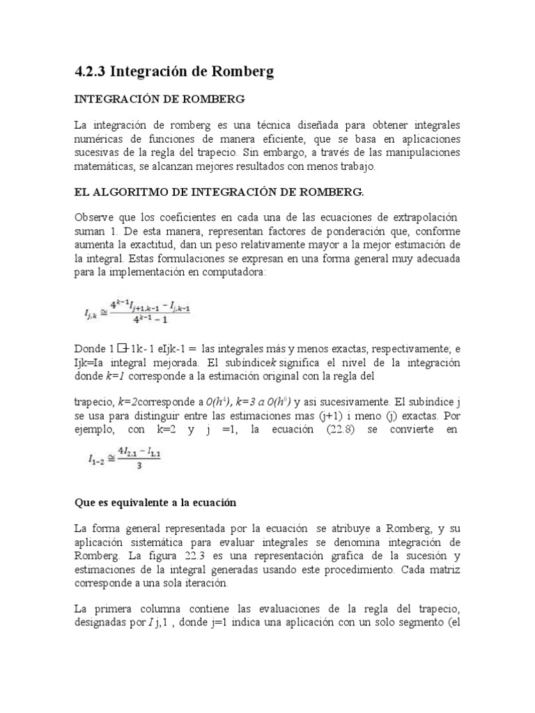 4.2.3. Integracion de Romberg | PDF