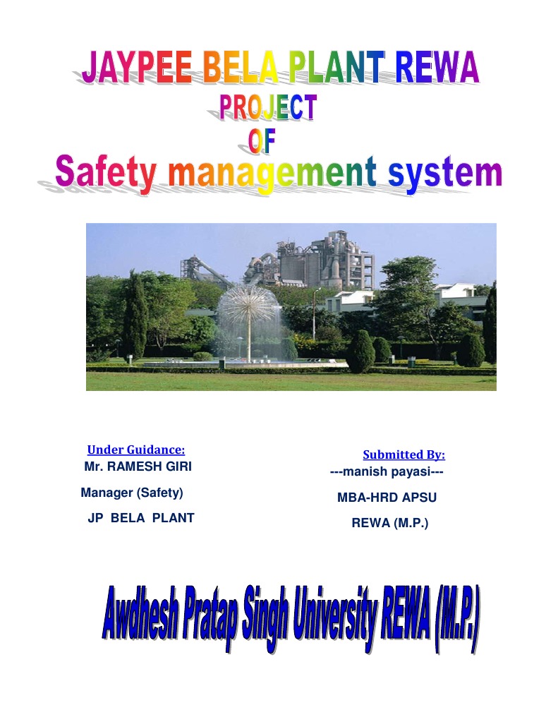Safety Management at Jaypee Bela Plant | PDF | Machine (Mechanical) | Risk