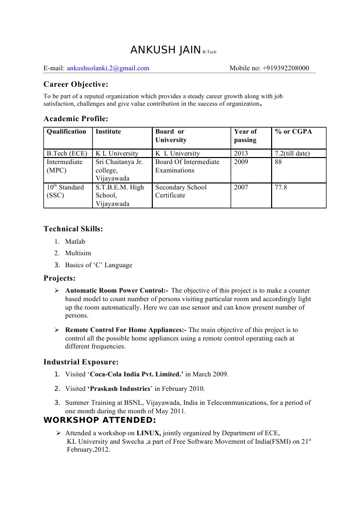 Ankush Resume | PDF | Secondary School | Schools