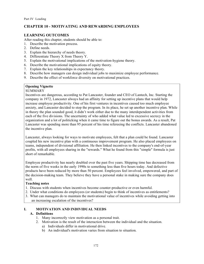 Chapt 10 | PDF | Motivation | Motivational
