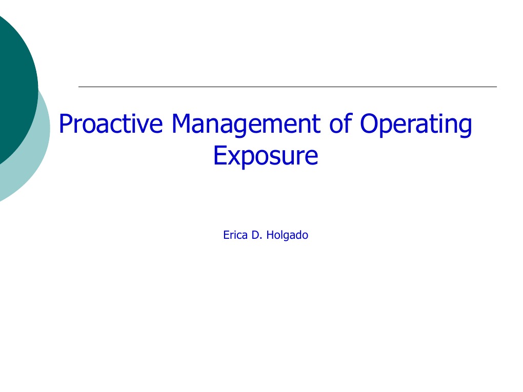 Proactive Management of Operating Exposure | PDF | Currency Swap | Swap ...