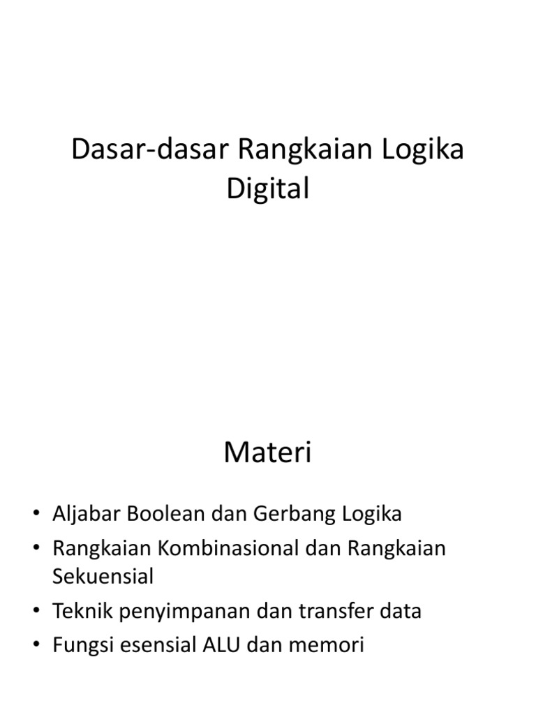 Dasar-Dasar Rangkaian Logika Digital | PDF