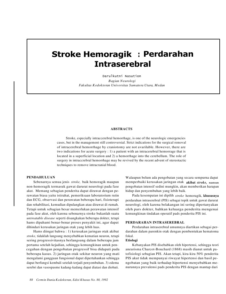 27 StrokeHemoragikPerdarahanIntraserebral | PDF