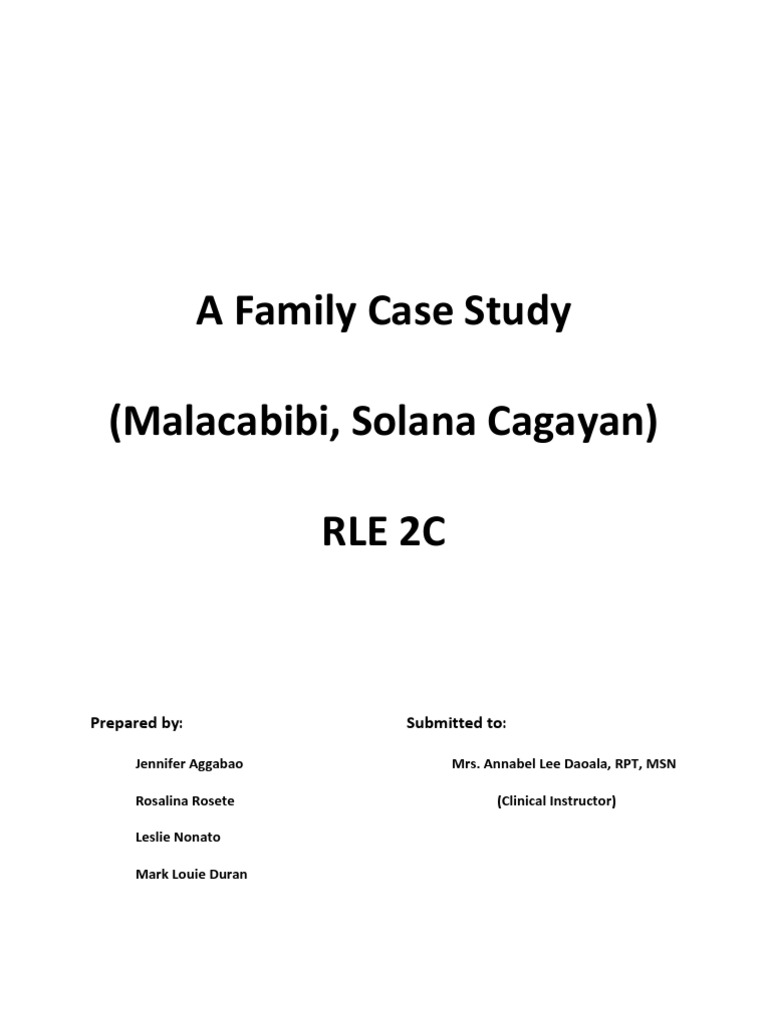 A Family Case Study | PDF | Nursing | Sanitation