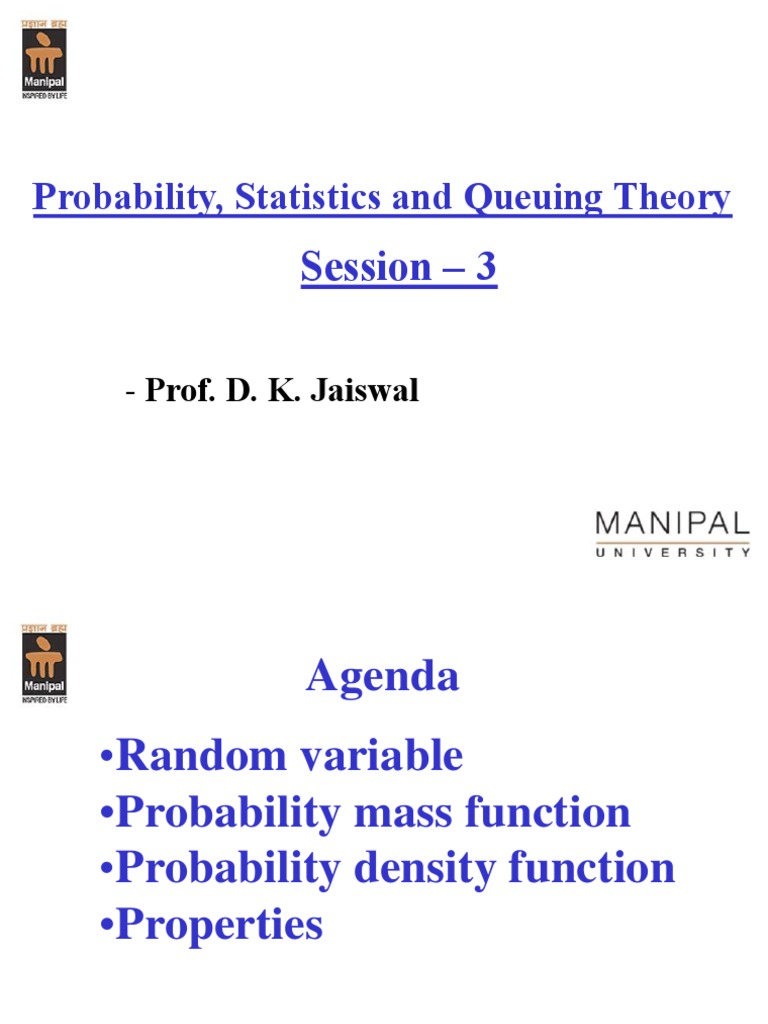 Session3 PSQT DKJ | PDF | Probability Distribution | Random Variable