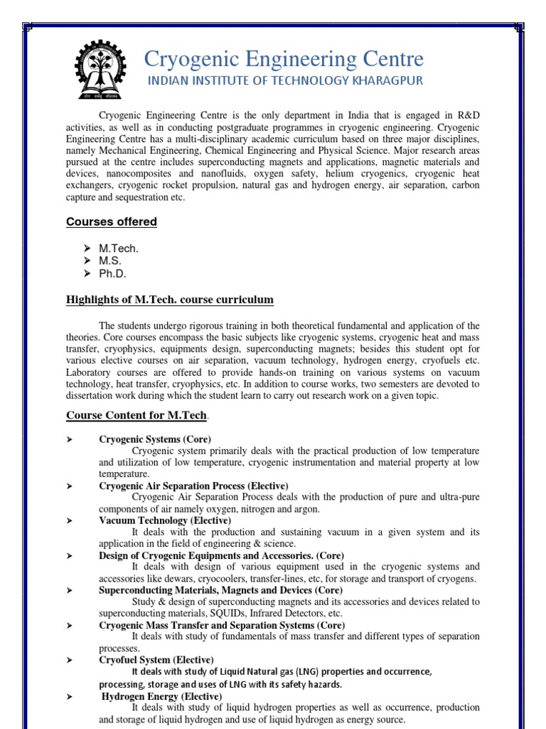 Cryogenic Engineering Centre | PDF | Cryogenics | Transparent Materials
