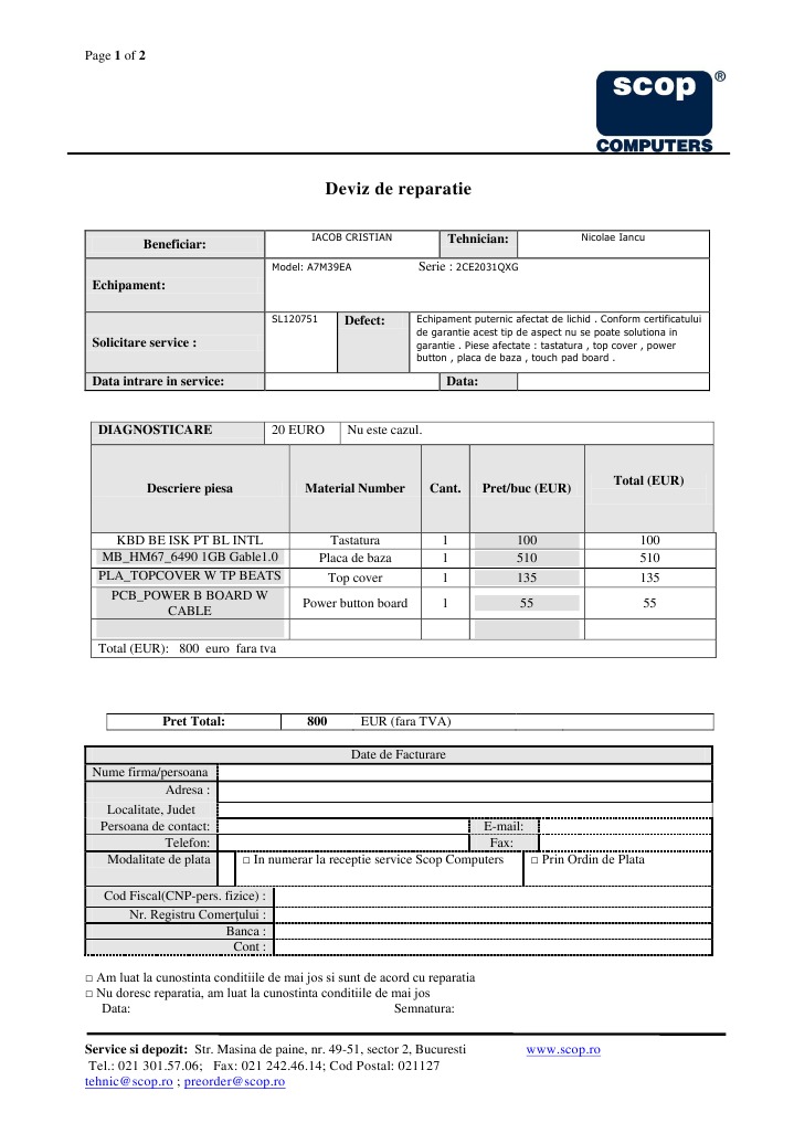 Deviz Reparatie | PDF