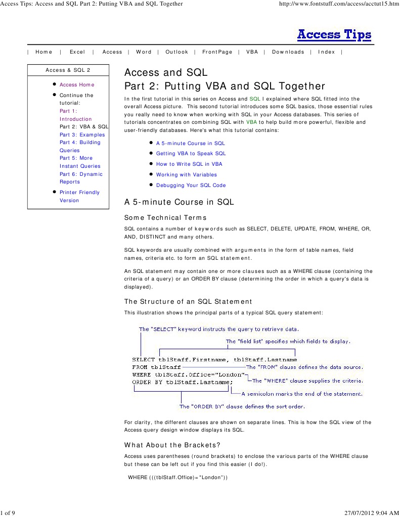 Write SQL Vba | PDF | Sql | String (Computer Science)