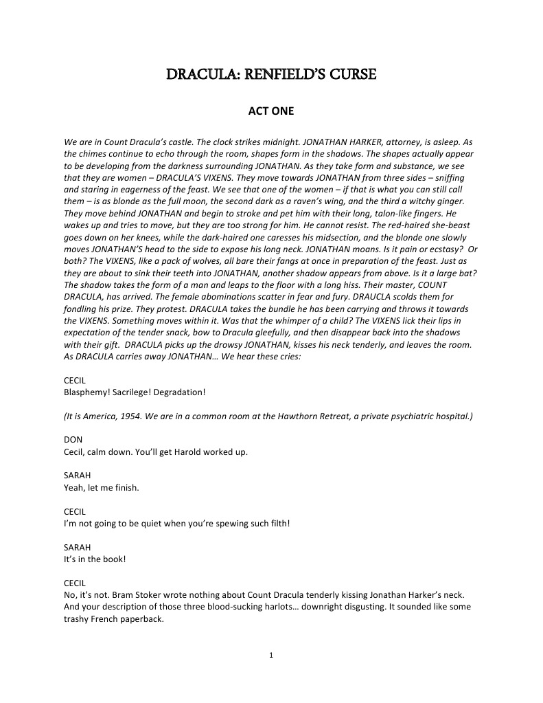 Dracula Script | PDF | Count Dracula | Abraham Van Helsing