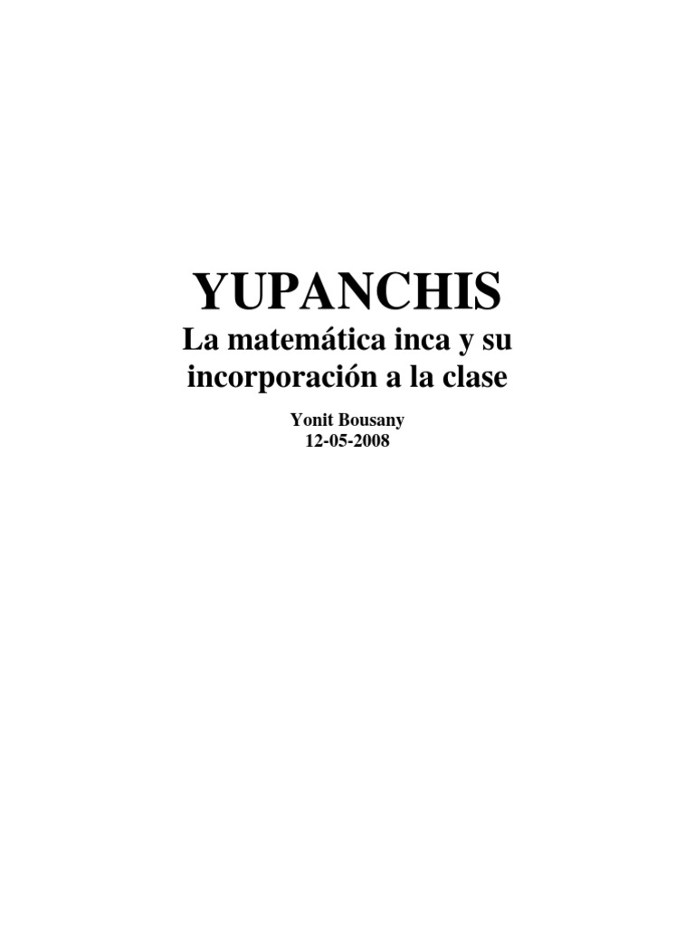 Matematica Inca | PDF | Imperio Inca | Números