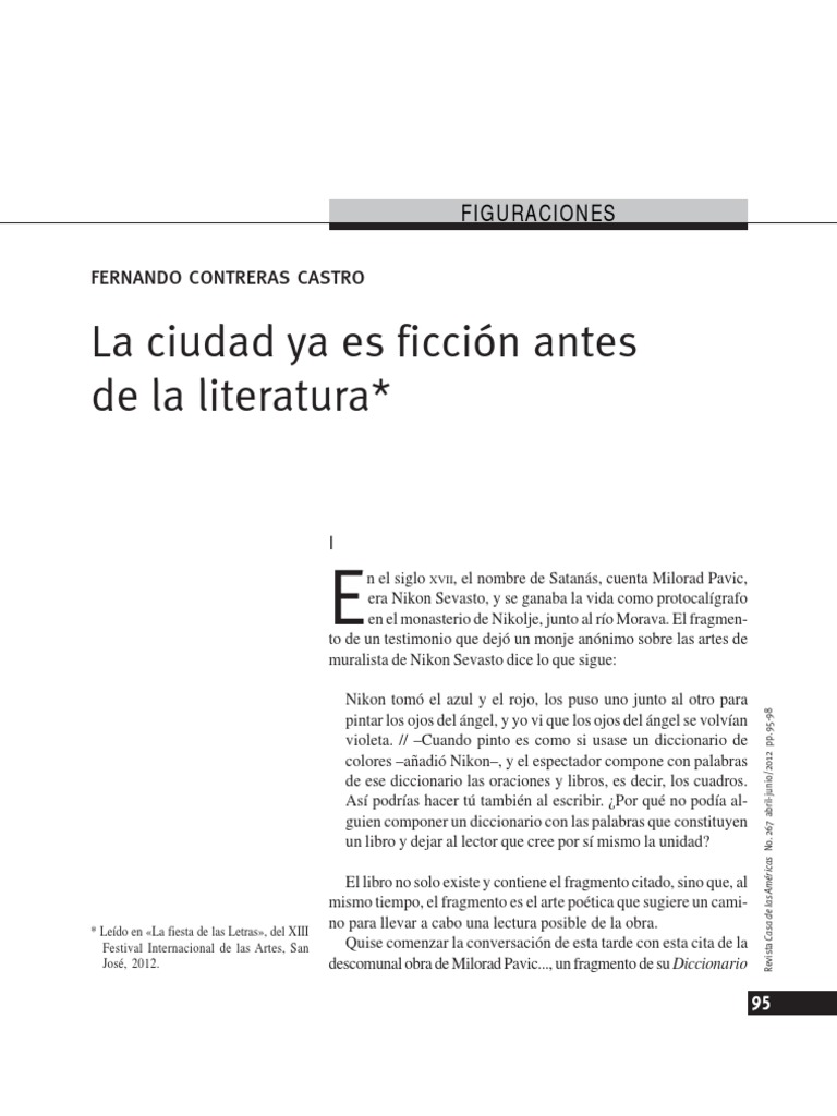 Contreras Castro, Fernando - La Ciudad Ya Es Ficción Antes de La ...