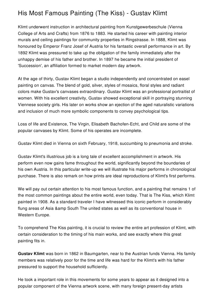 Gustav Klimt - The Kiss.20120926.192934 | PDF | Gustav Klimt | Paintings