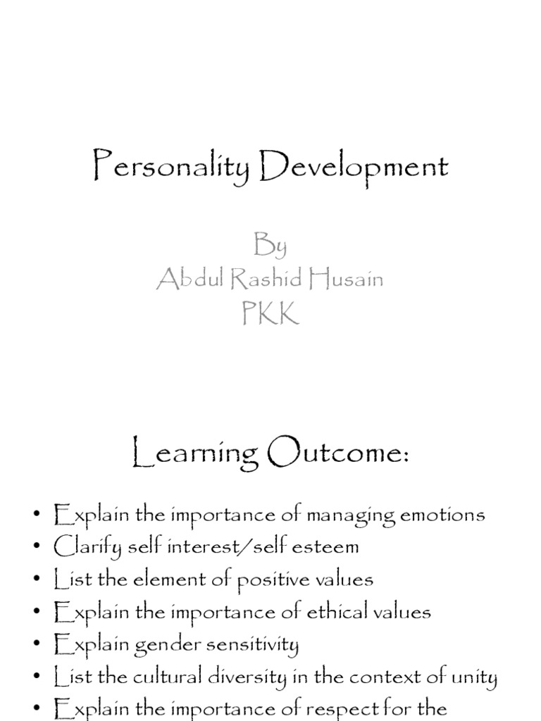 1b) Personality Development | PDF | Leadership | Gender
