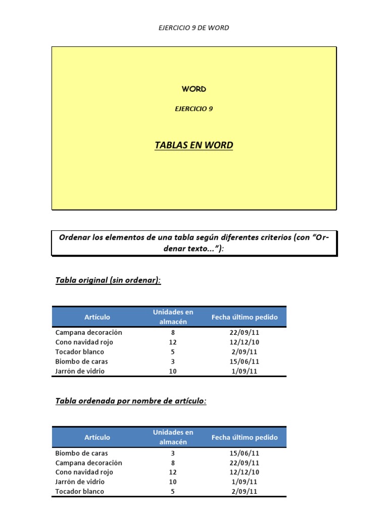 Ejercicio Word | PDF