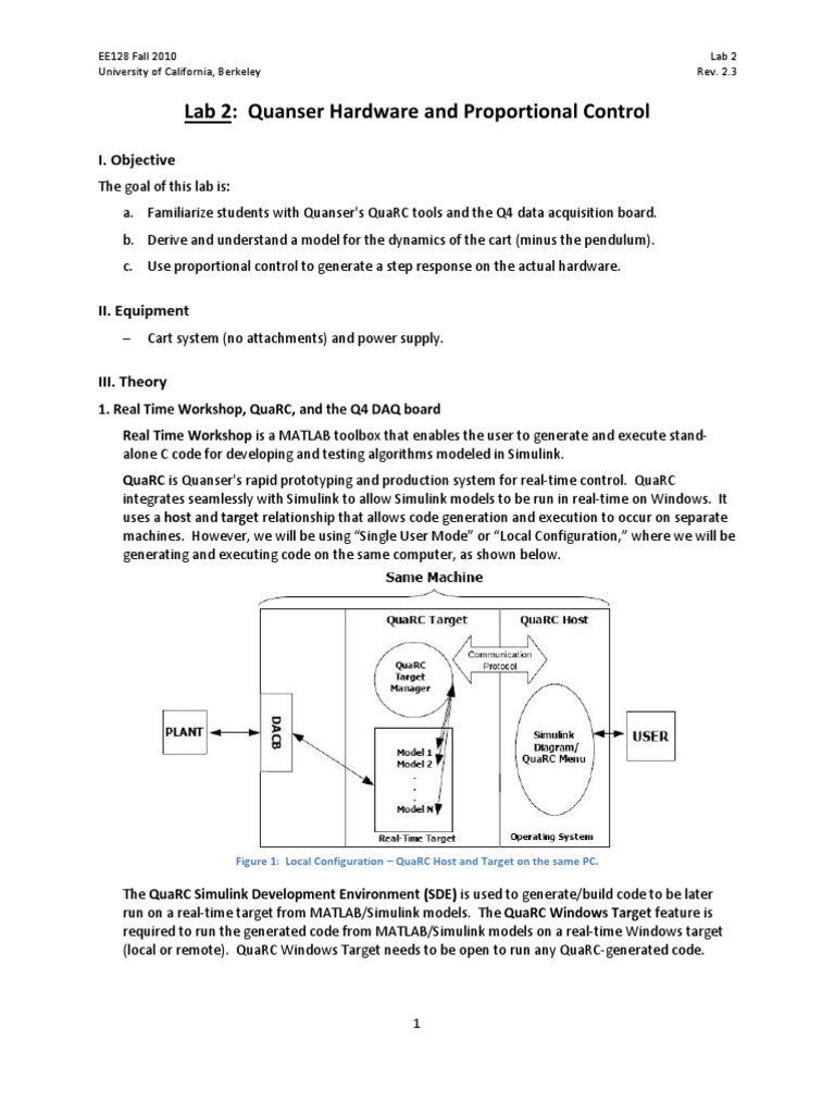 Quanser PD Control | PDF | Torque | Force