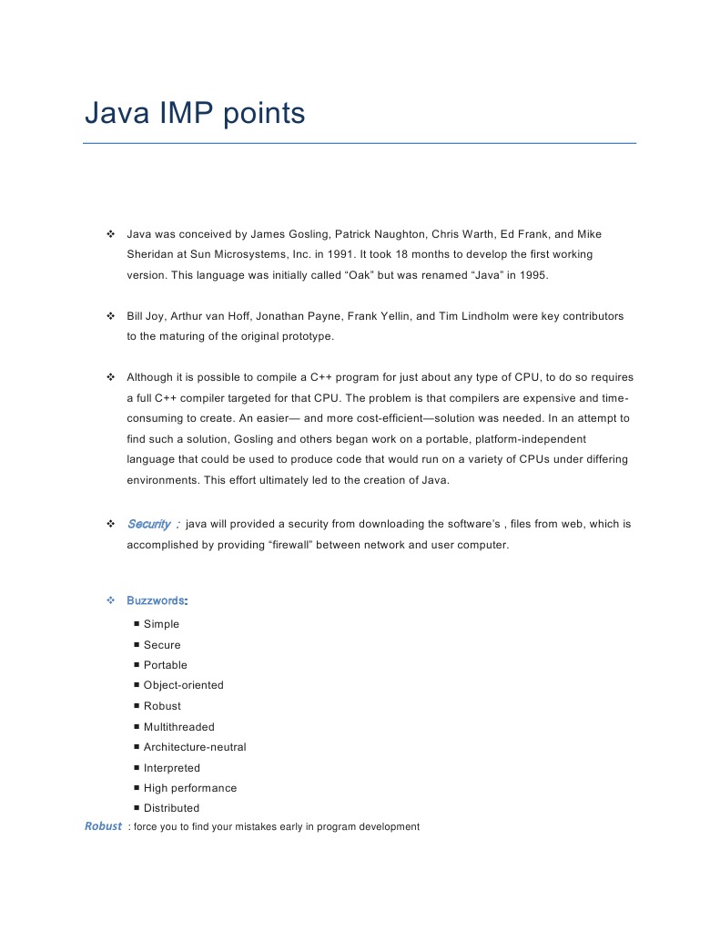1java IMP Points | Download Free PDF | Method (Computer Programming) | Inheritance (Object ...