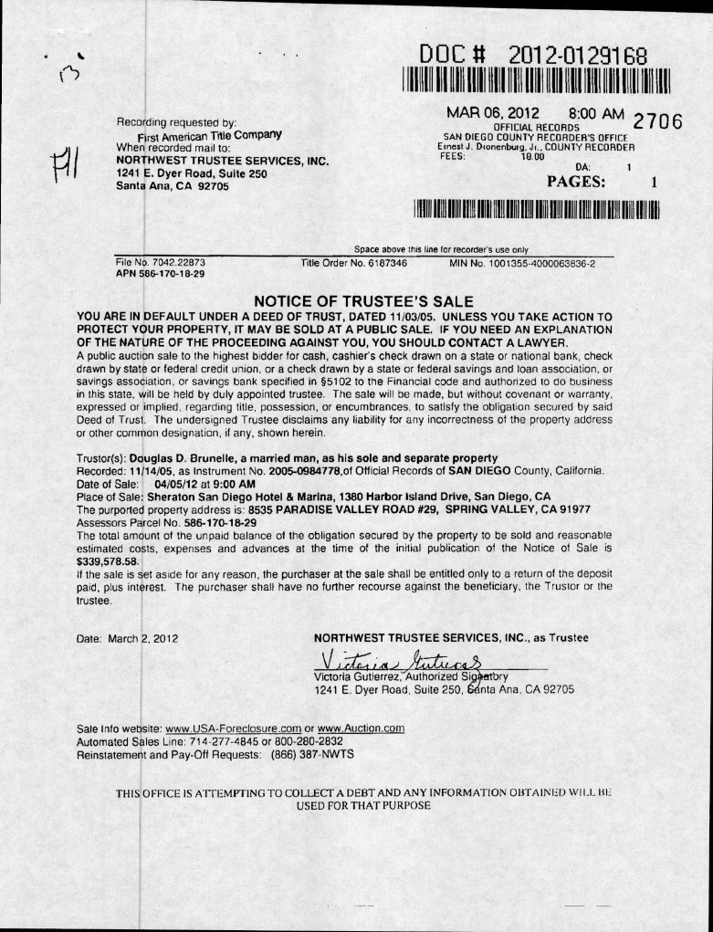 Notice of Trustees Sale | PDF | Trustee | Deed Of Trust (Real Estate)