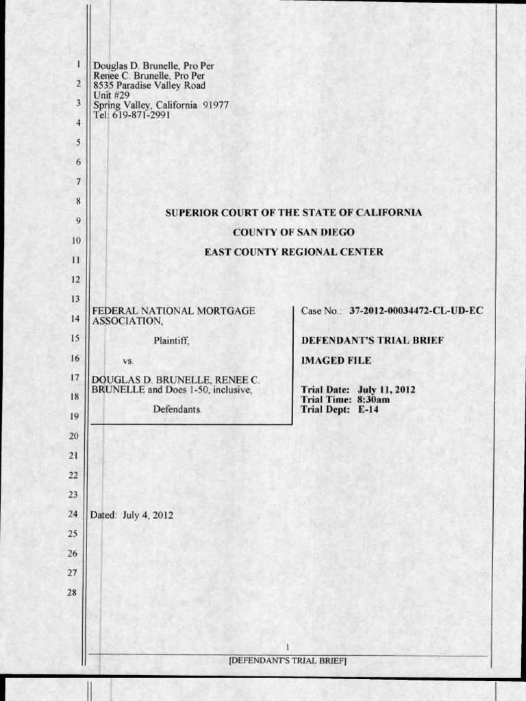 Defendant's Trial Brief | PDF | Hearsay | Evidence