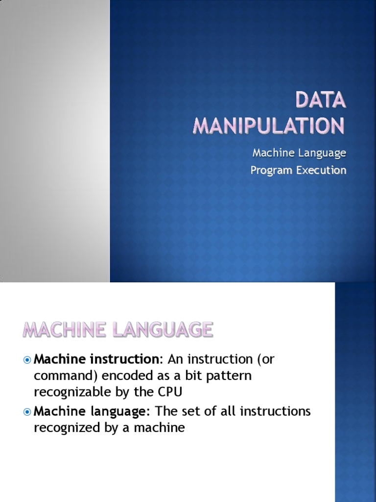 Lec4 Data Manipulation | PDF | Instruction Set | Central Processing Unit