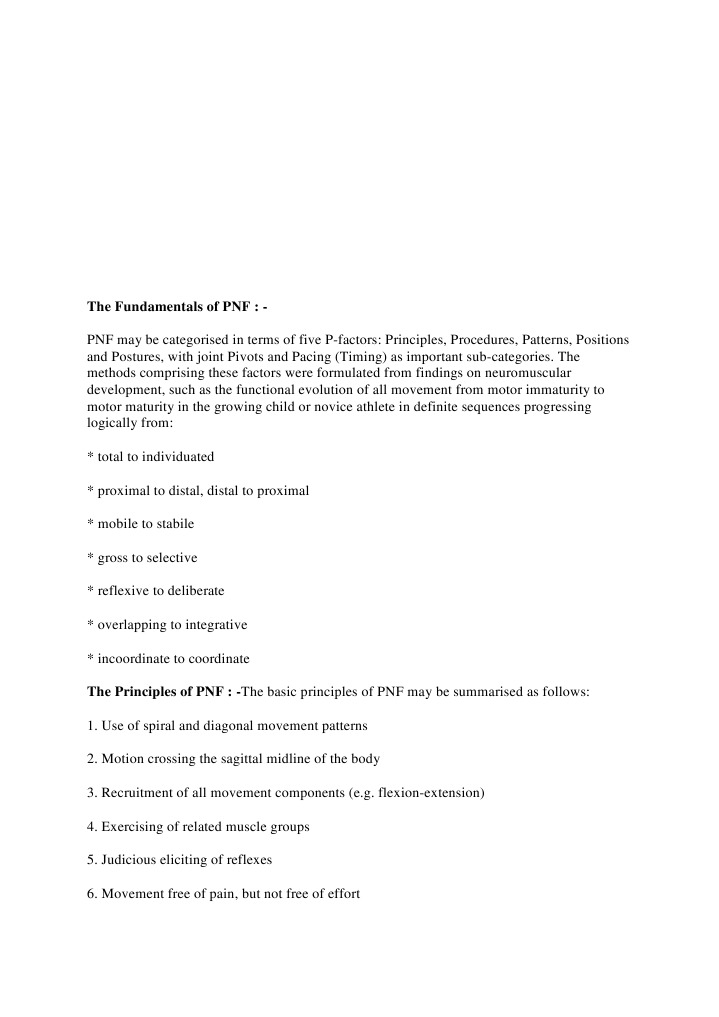 The Fundamentals of PNF | PDF | Anatomical Terms Of Motion | Muscle ...