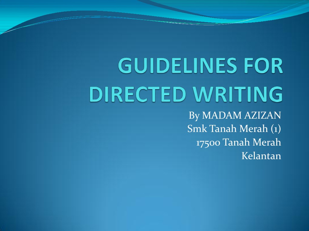 Guidelines For Directed Writing | Download Free PDF | Camping | Leisure