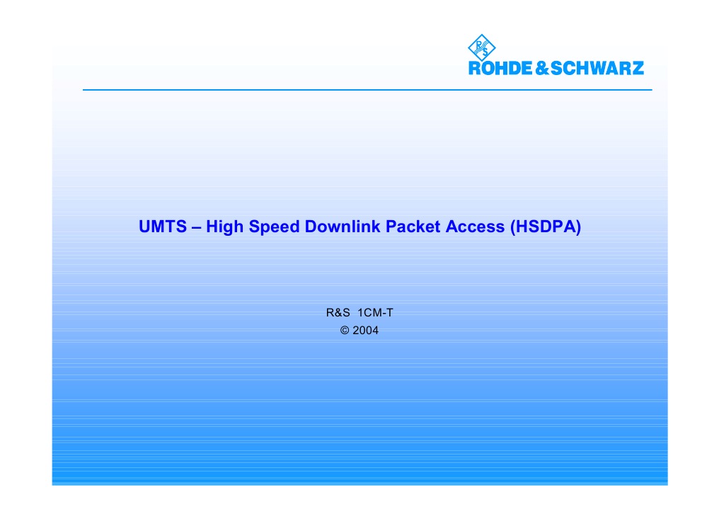Rohde Schwarz HSDPA | PDF | High Speed Packet Access | Forward Error Correction
