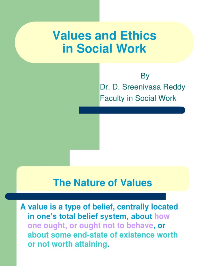 Social Work Values and Ethics Overview | PDF | Value (Ethics ...