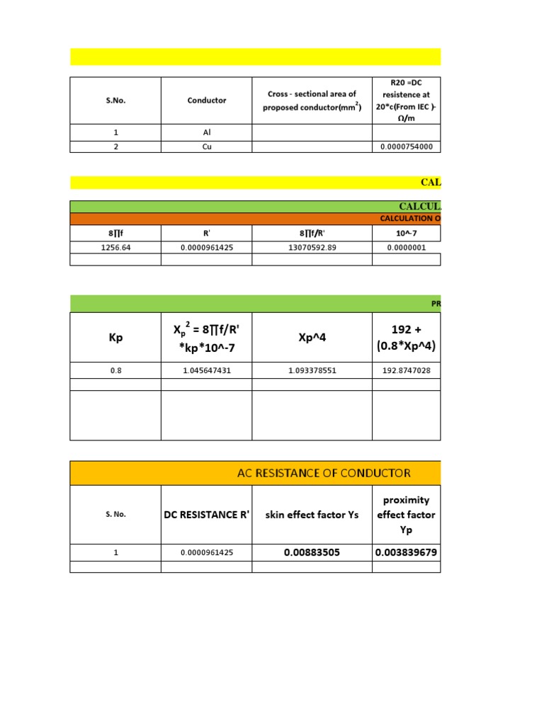 AC/DC Conductor Resistance Calculation | PDF