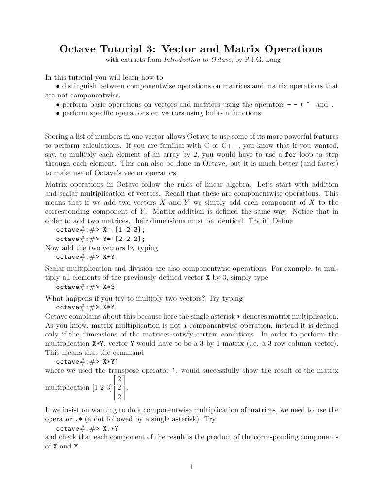 Tutorial 3 Matrix Op | PDF | Matrix (Mathematics) | Vector Space