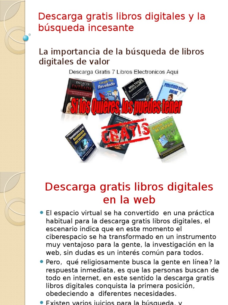 Libros digitales gratis: búsqueda y valor | PDF | Internet | Información