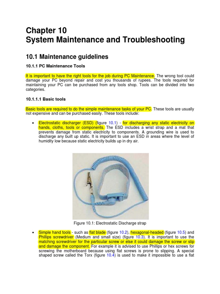 System Maintenance and Troubleshooting | PDF | Computer Hardware | Bios