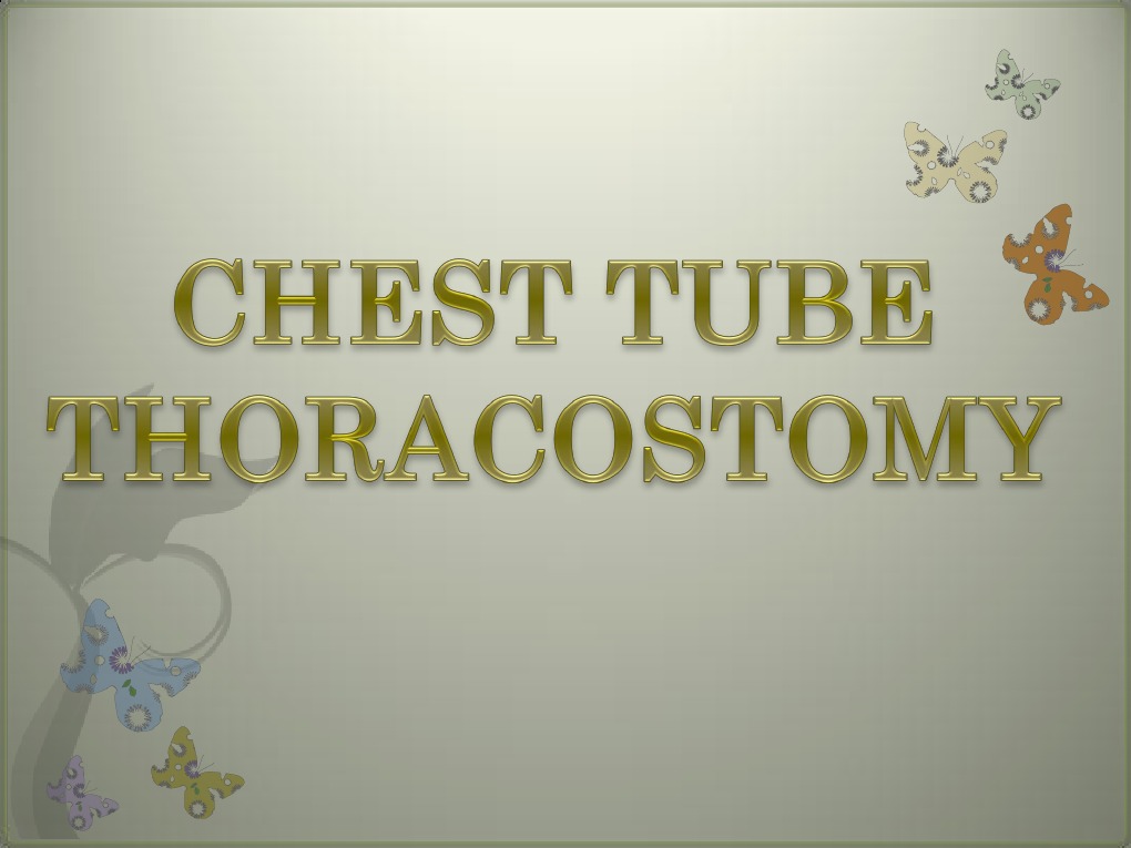 Chest Tube Thoracostomy | PDF | Thorax (Human Anatomy) | Medicine